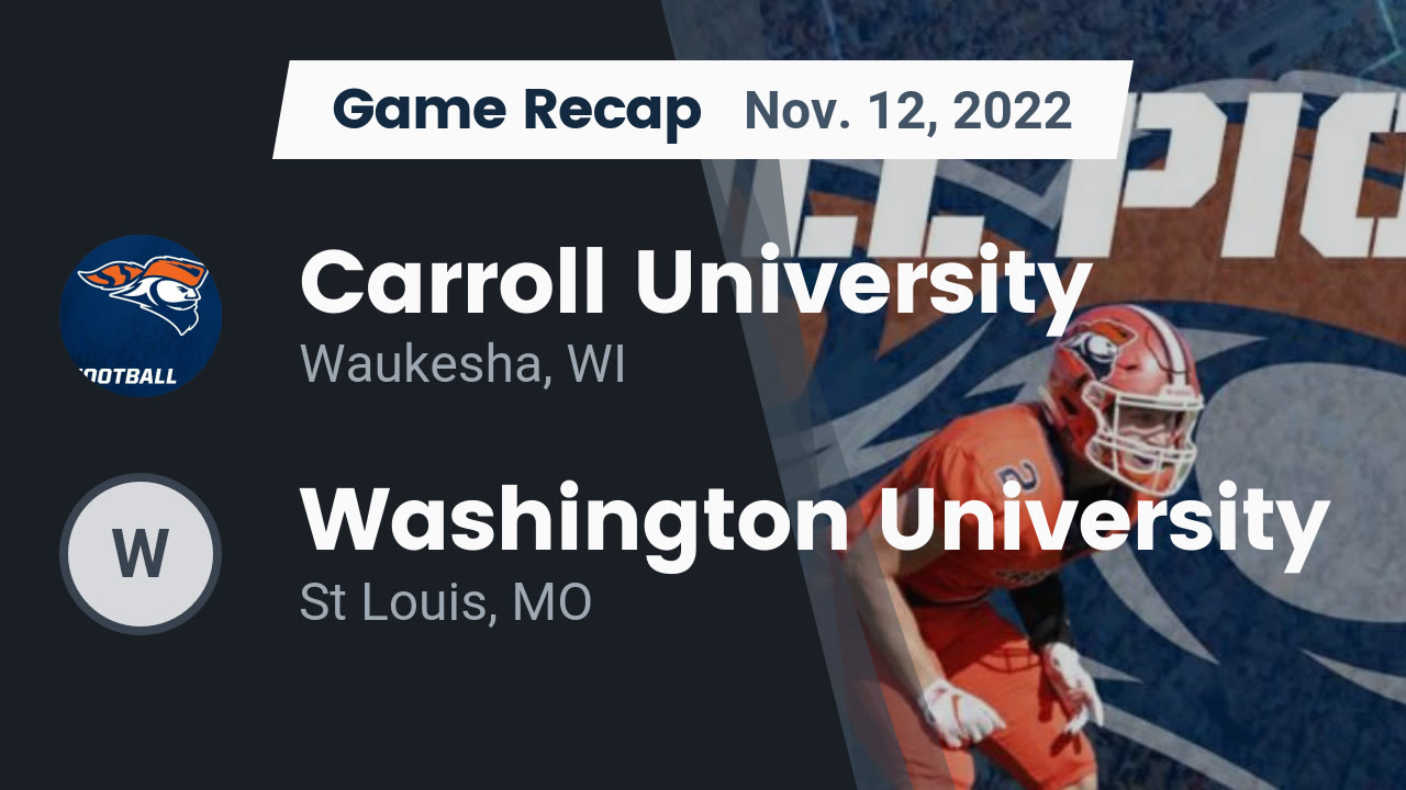 Recap: Carroll University vs. Washington University 2022 - Carroll ...