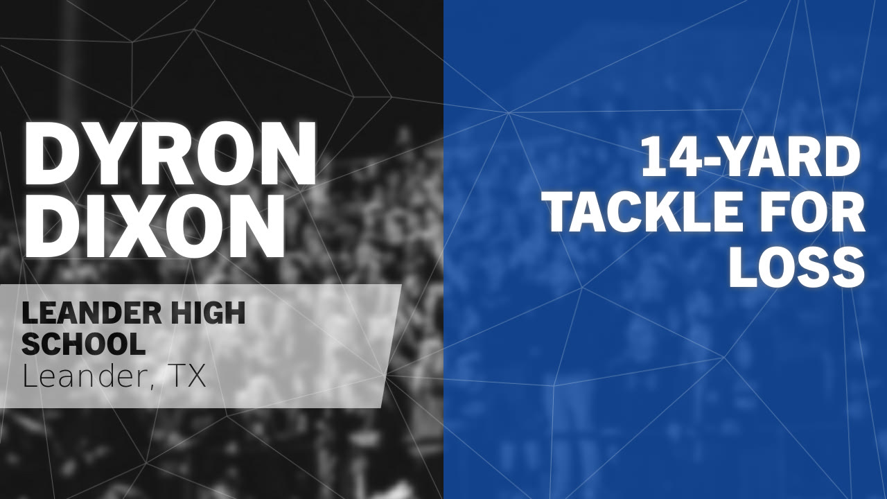 14-yard Tackle for Loss vs Pflugerville - Dyron Dixon highlights - Hudl