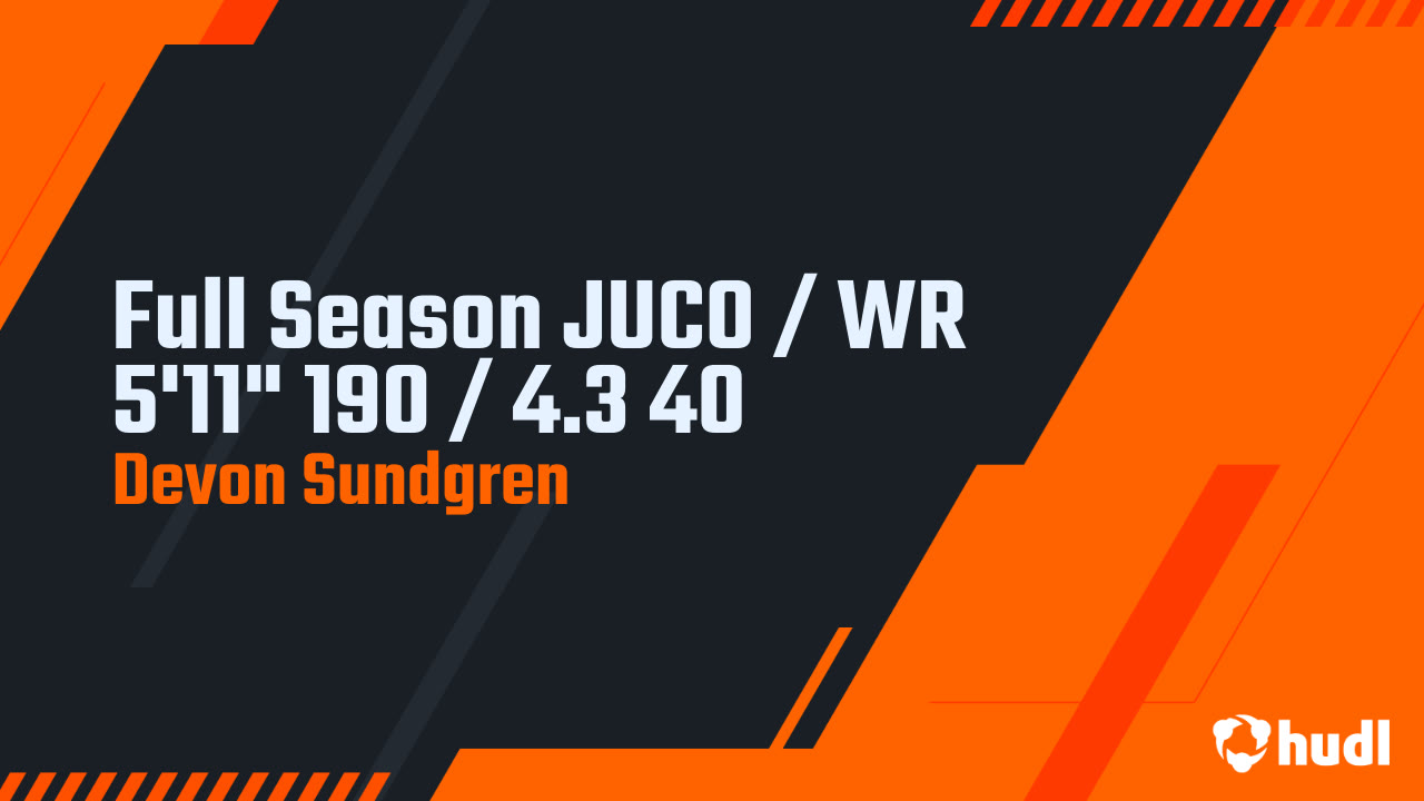 Full Season JUCO / WR 5'11" 190 / 4.3 40 - Devon Sundgren highlights - Hudl