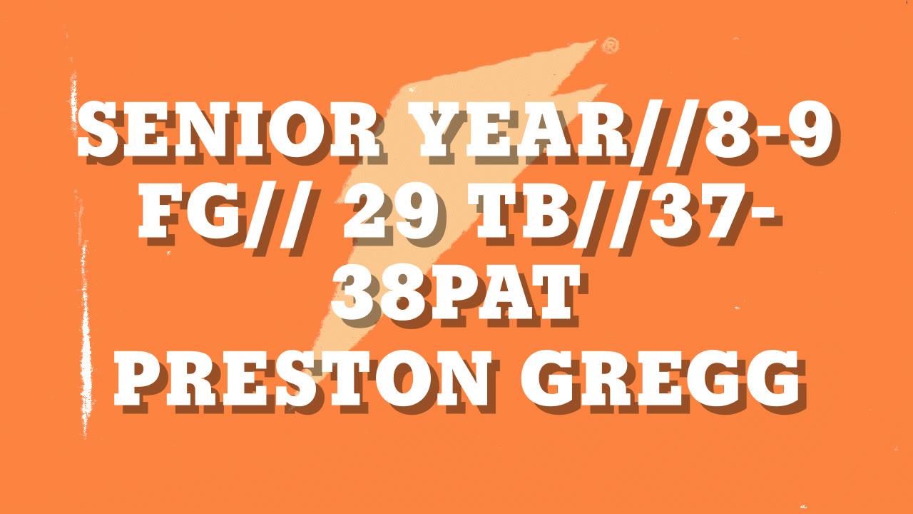 Senior Year//8-9 FG// 29 TB//37-38PAT - Preston Gregg highlights - Hudl